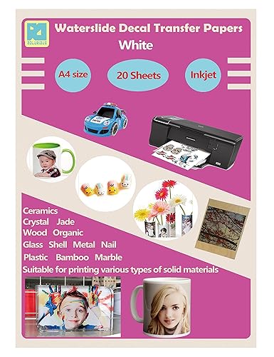 Rolurious 20 Sheets Inkjet White Waterslide Decal Paper A4 Size DIY ...