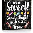 Amazon.com: Funny Candy Buffet Wooden Box Sign Plaque Life is Sweet ...
