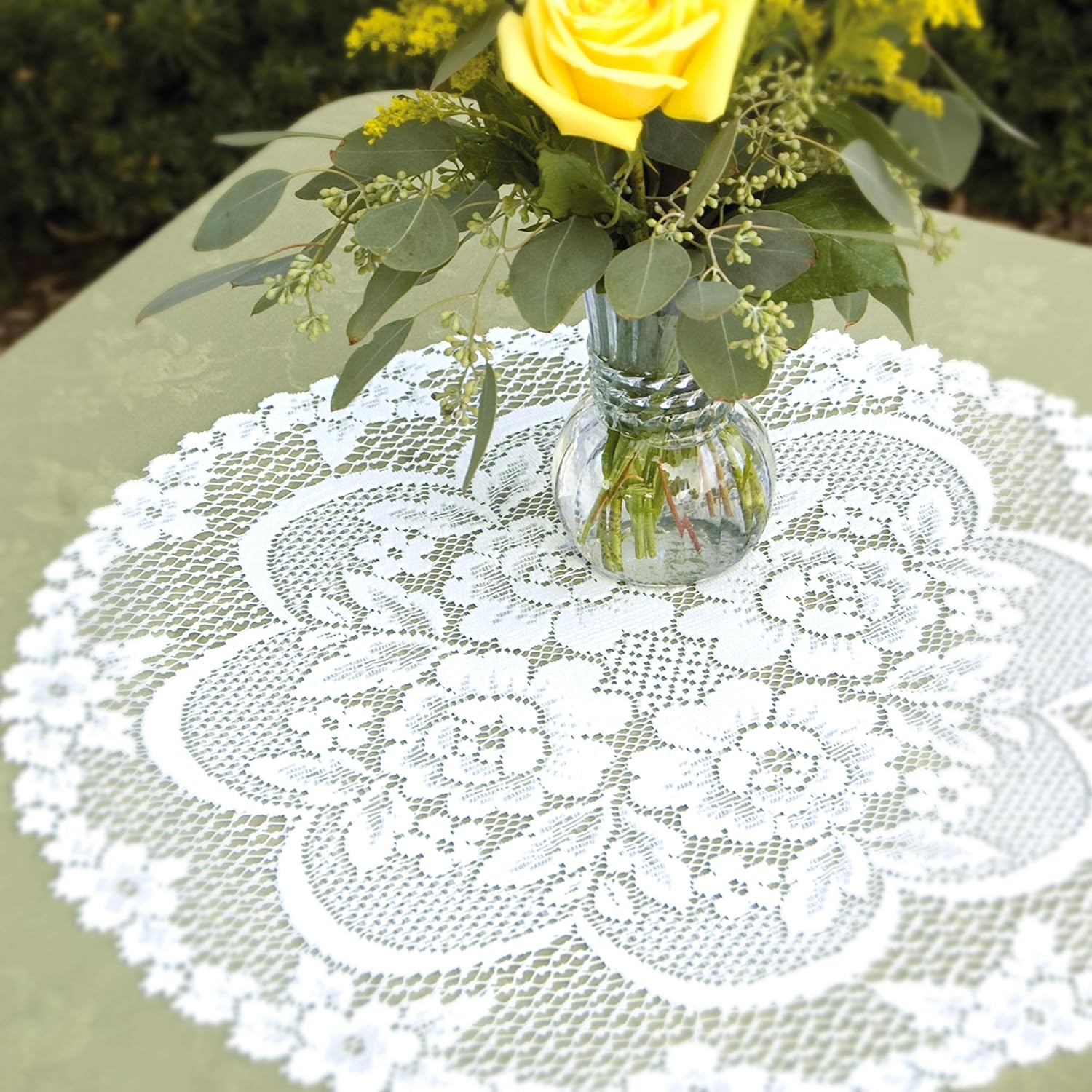 Amazon.com: Heritage Lace Victorian Rose Doily, 19", White: Home & Kitchen