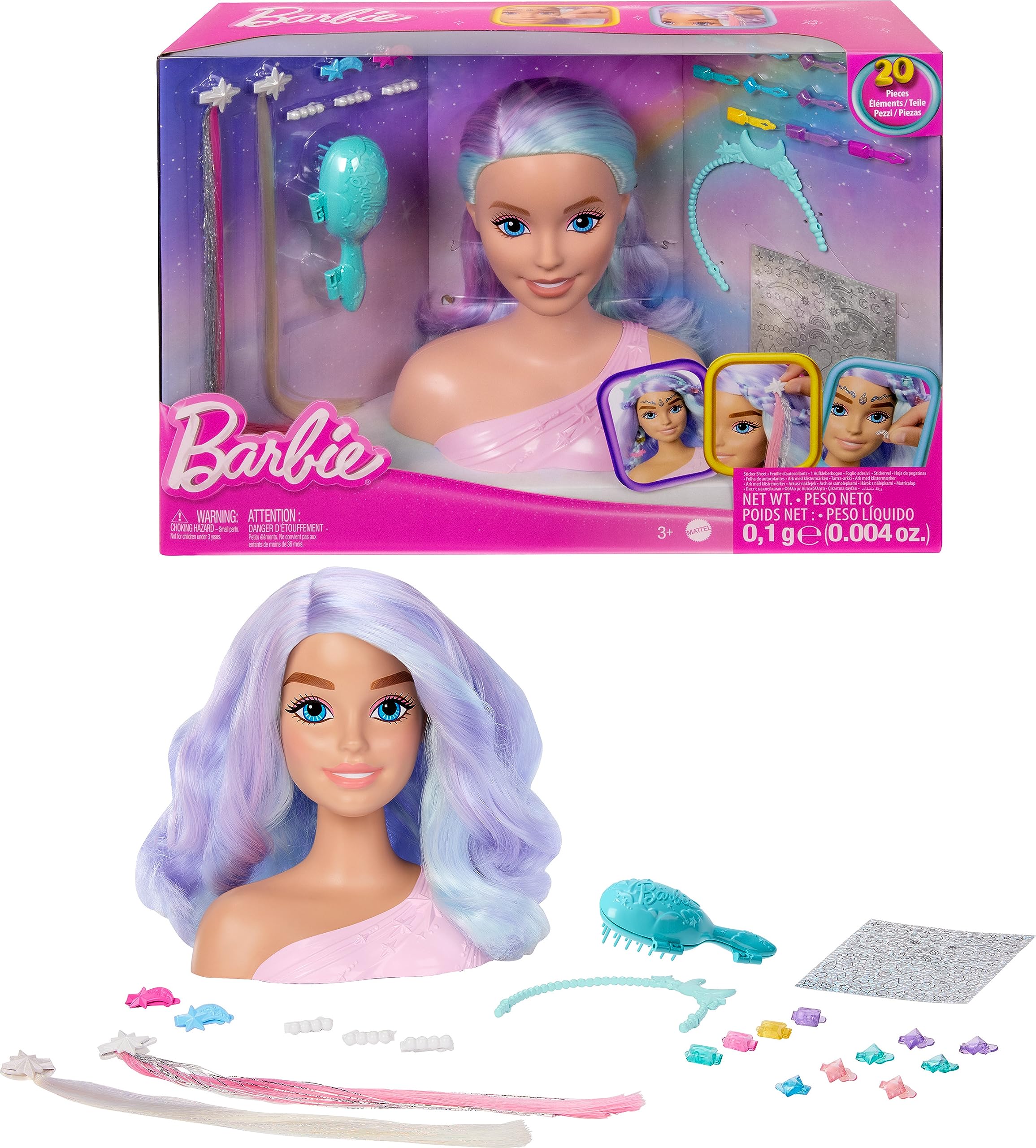 Mua Barbie Doll Head for Hair Styling, Pastel Fantasy Hair with 20 ...