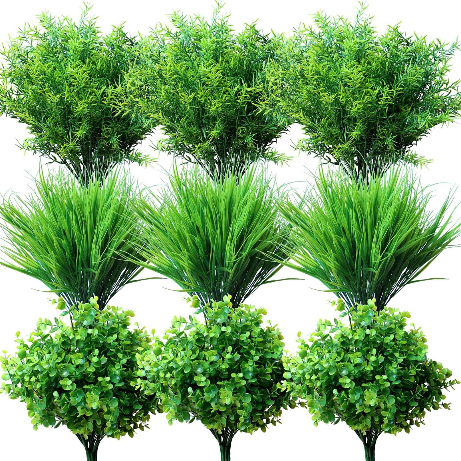 Mua 18PCS Outdoor Artificial Faux Plants Spring Summer Decorations, UV ...