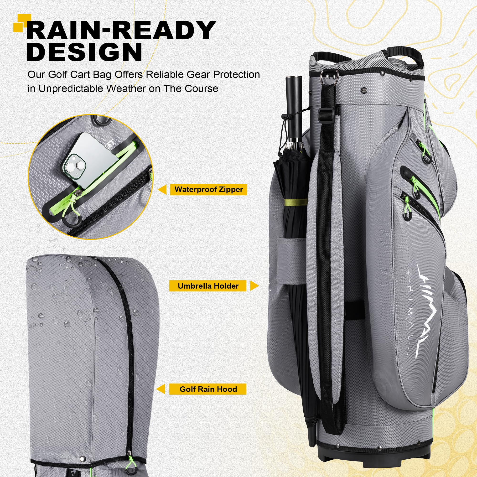 Mua Golf Cart Bag, 15 Way Organizer Divider Top with Handles and Rain ...