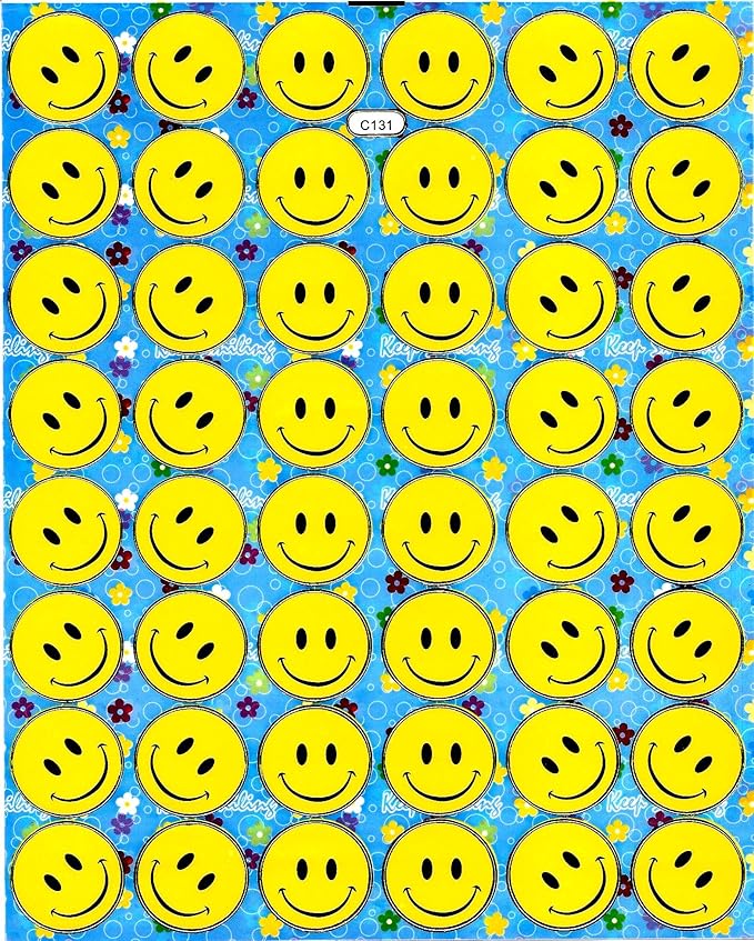 Amazon.com: Happy Face Smiley STICKER SHEET C131~ great for teachers ...