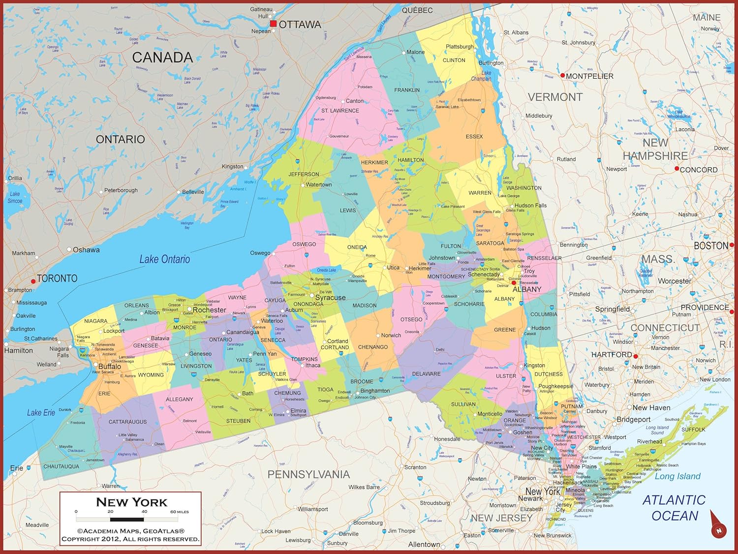 New York State Map With Towns And Counties New York State Map With Towns And Counties