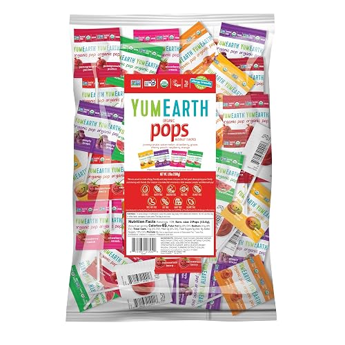 YumEarth Organic Pops Variety Pack, 250 Fruit Flavored Favorites ...