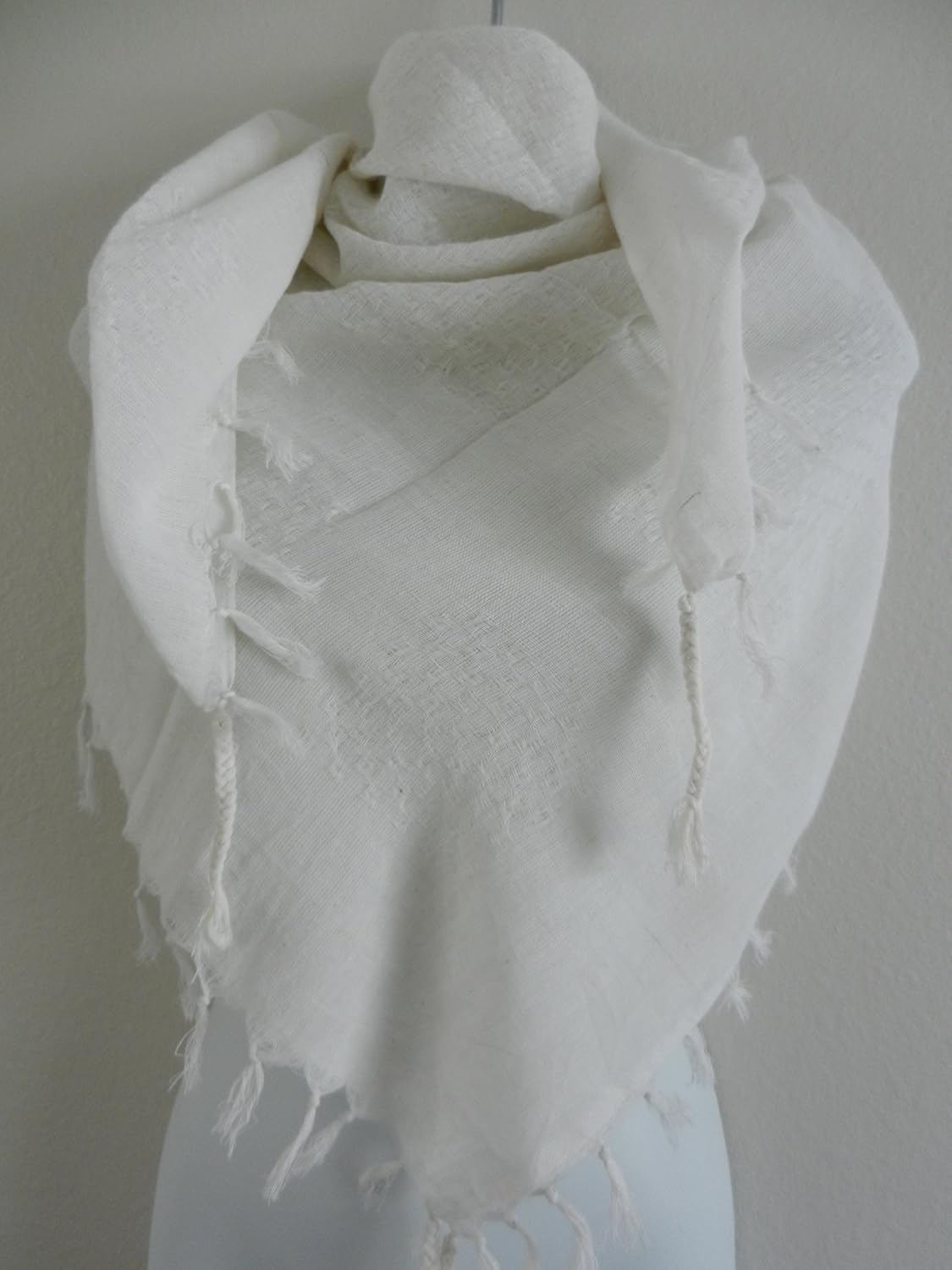 Plain White Arab Shemagh Head Scarf Neck Wrap Arafat Keffiyah Desert ...
