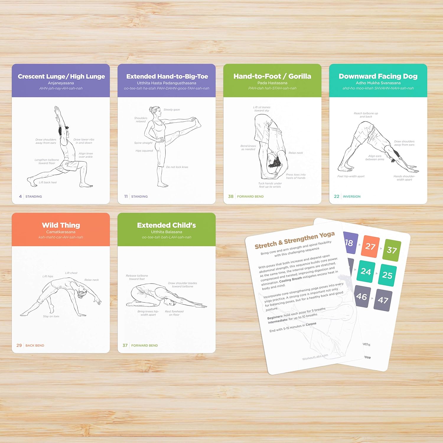 WorkoutLabs YOGA CARDS II – Intermediate: Professional Visual Study ...