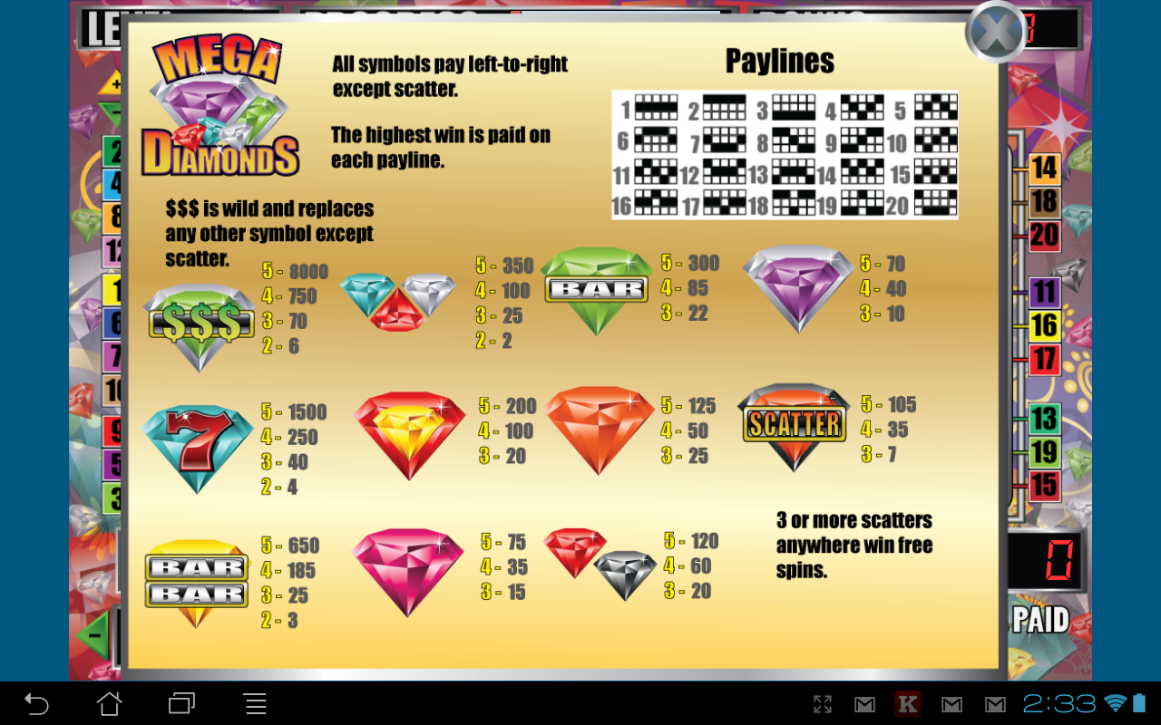 Mega Diamonds Slot Machine:Amazon.com:Appstore for Android