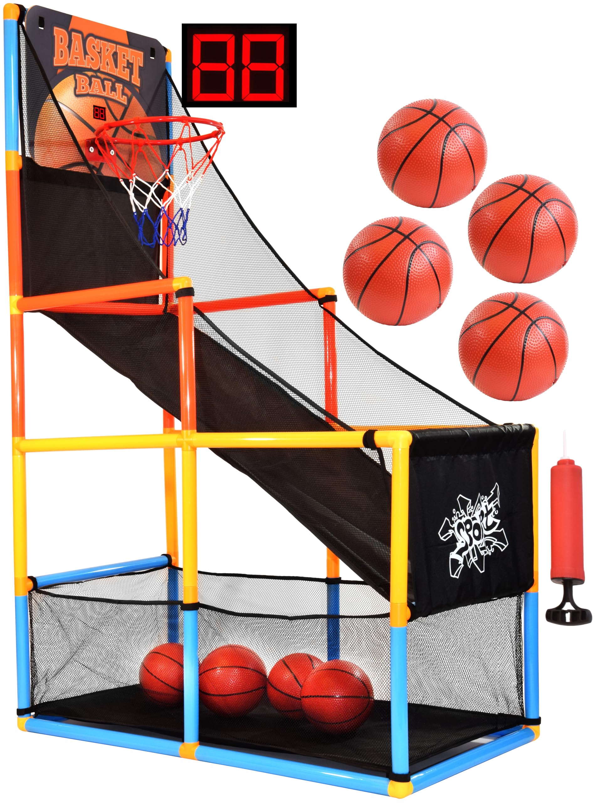 Kiddie Play Toy Basketball Hoop Arcade Game Set with Electronic ...