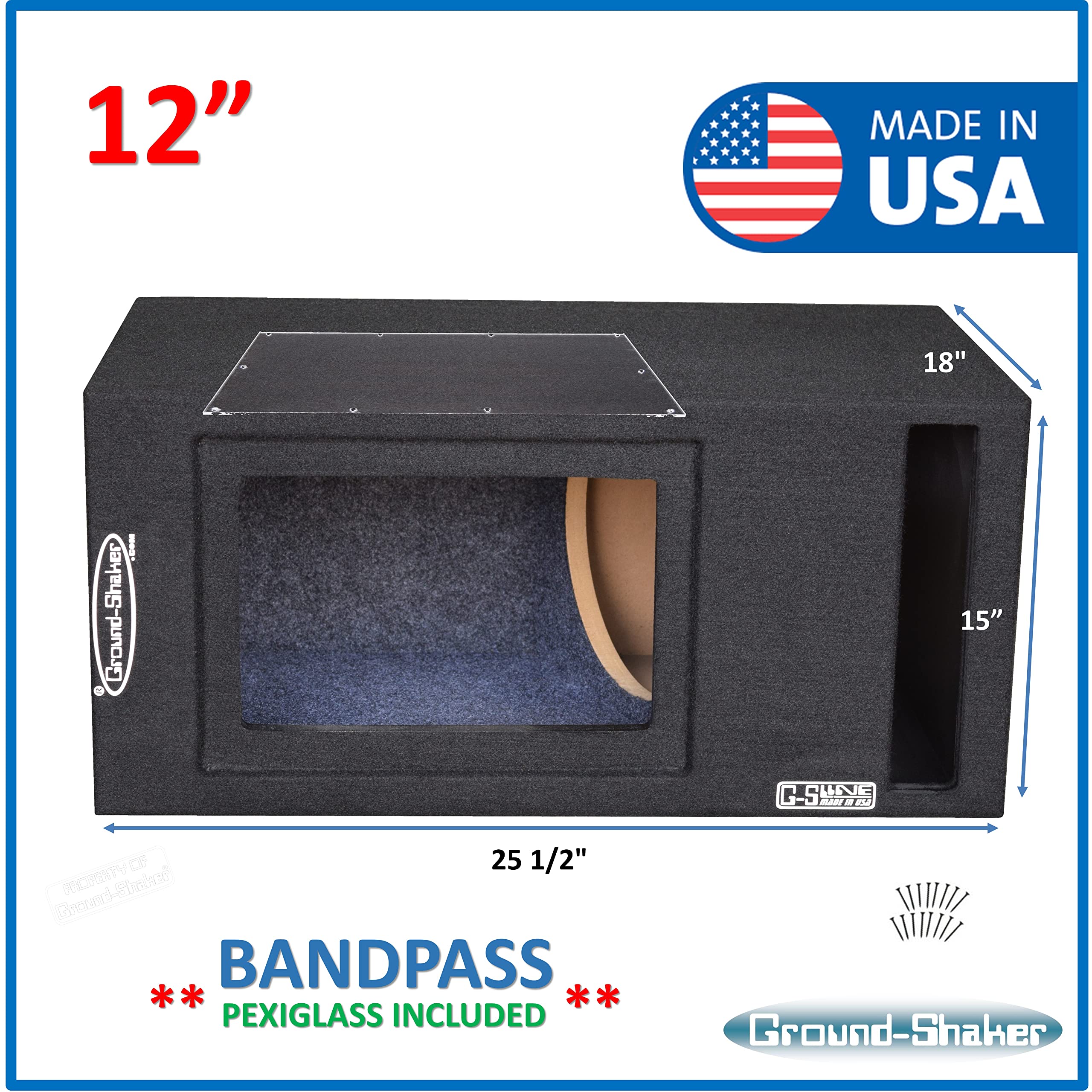 Mua 12" Single Vented Slot Ported Bandpass Sub Box Subwoofer Enclosure ...