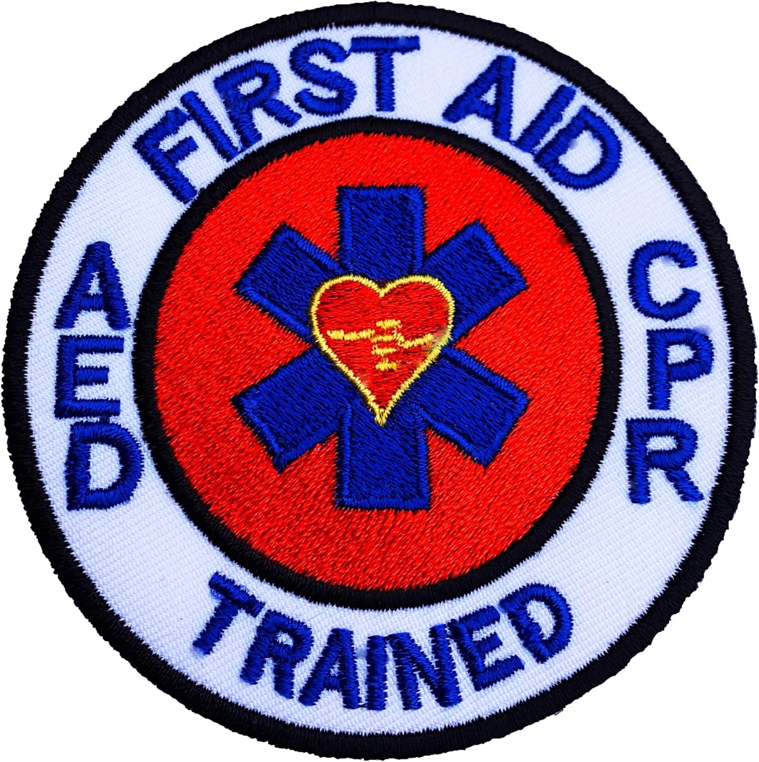 First Aid AED CPR Trained Patch (3 Inch) Embroidered Iron or Sew on ...