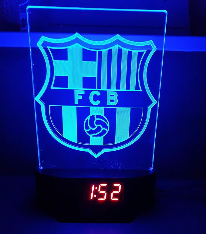 FC Barcelona Led Tischlampe Neonschild Schild Barca 3D Neon mit Uhr und ...