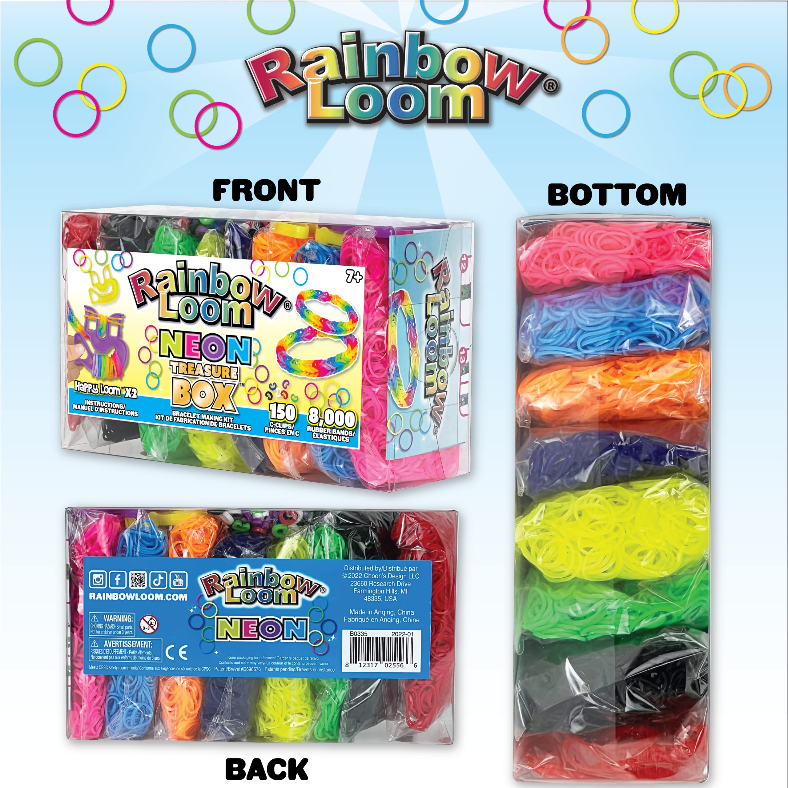 Mua Rainbow Loom® Treasure Box NEON Edition, 8,000 Rubber Bands in 8 Different Neon Colors, and ...