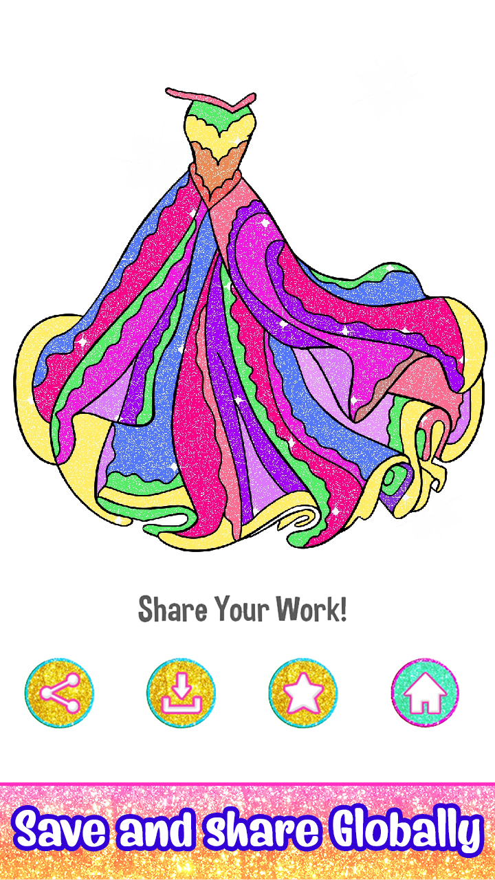 Dresses Color by Number - Girls Paint + Glitter + Crayon + Oil Paint ...