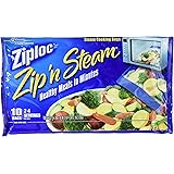 Amazon.com: Ziploc Zip'N Steam Cooking Bags, Medium, 10-Count (Pack of ...