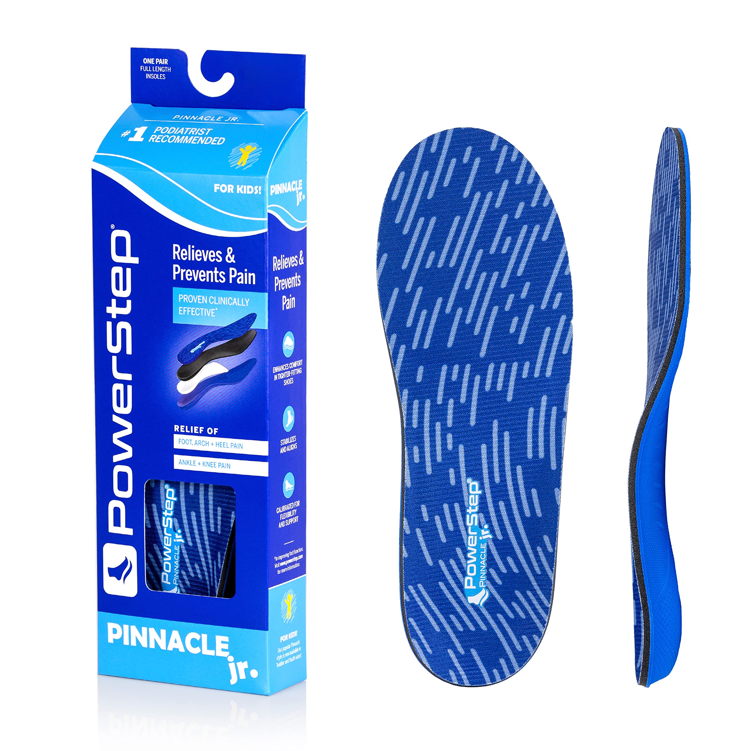 PowerStep Insoles,Pinnacle JuniorKids Pain Relief Shoe Insert, Maximum ...