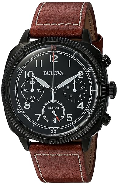 Bulova Military Men's Quartz Watch with Black Dial Analogue Display and ...