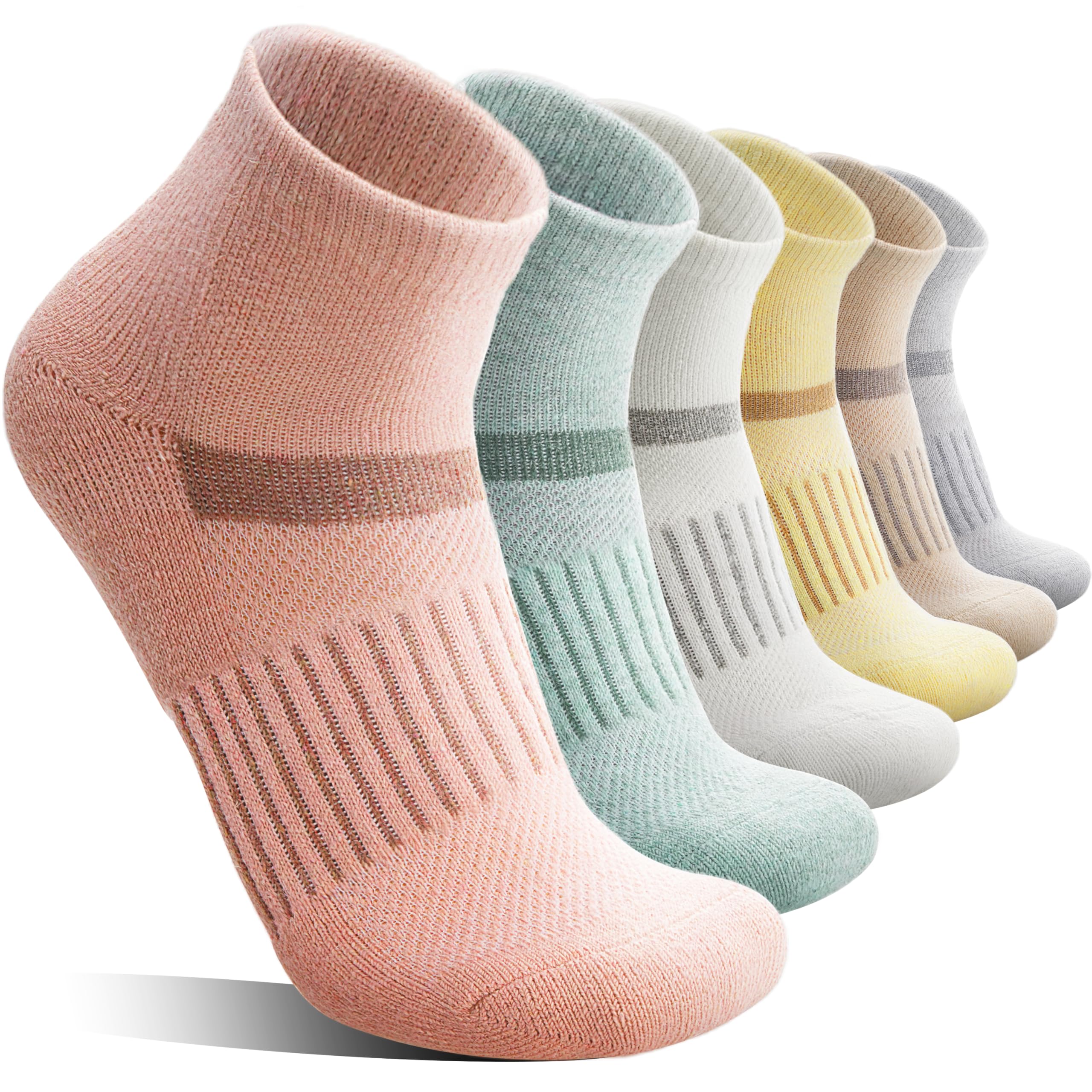 6 Pairs Merino Wool Ankle Running Hiking Socks Compression Support ...