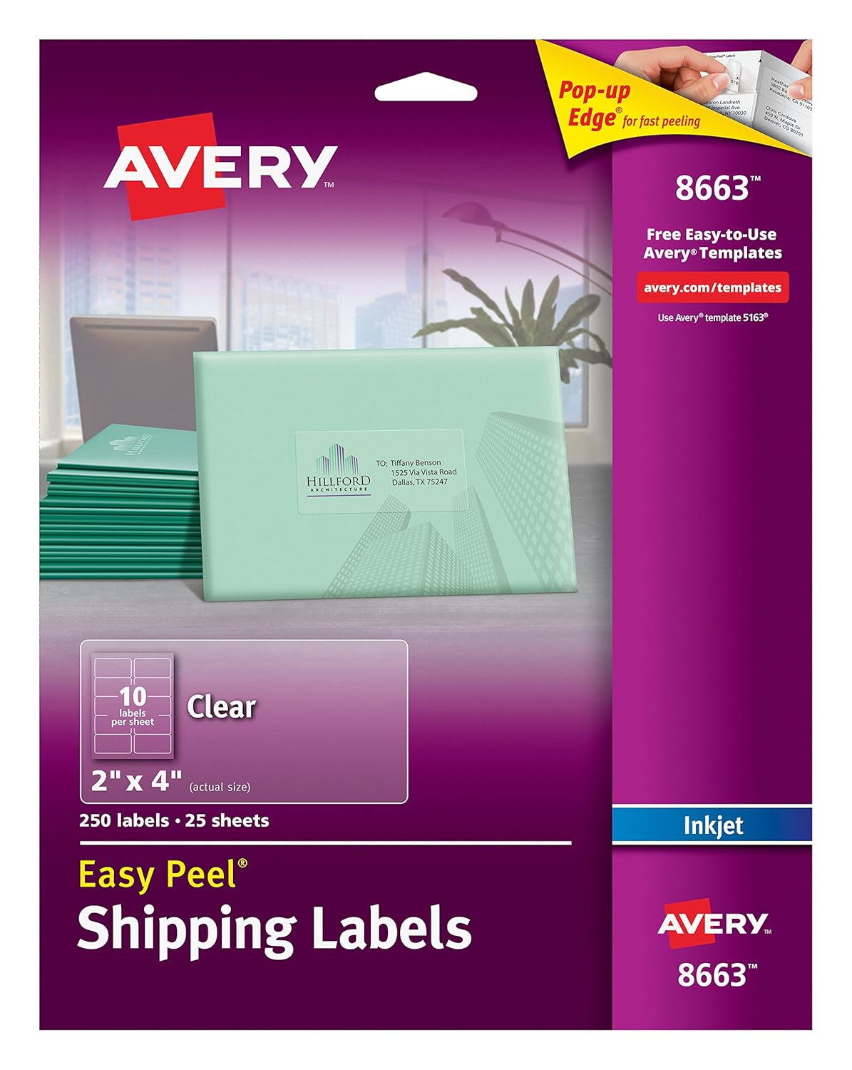Amazon Avery Matte Frosted Clear Address Labels For Inkjet