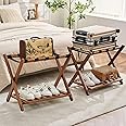 Amazon.com: oakvivo Fully Assembled Walnut Luggage Racks Set of 2 ...