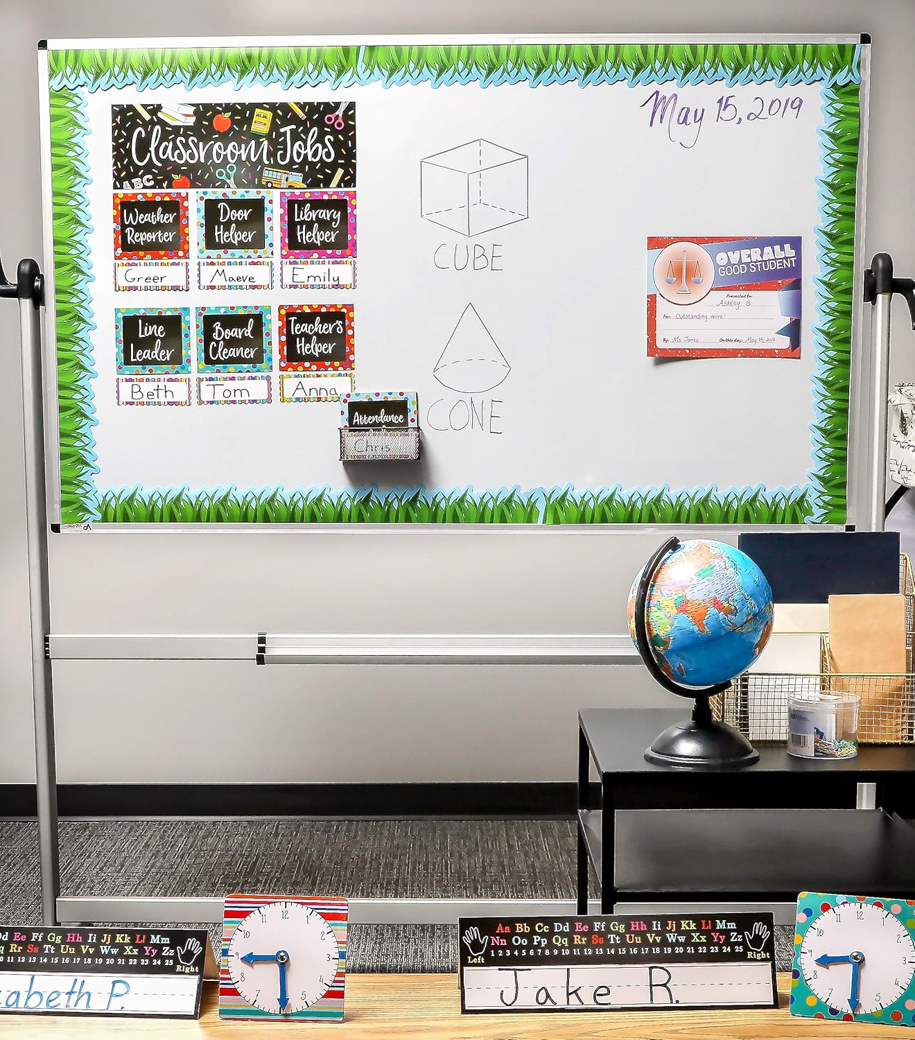 Classroom Jobs Chart Set for Bulletin Boards, Chalkboard Design (66 ...
