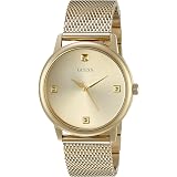 Amazon.com: GUESS Rectangular Stainless Steel Blue Ionic Plated Mesh ...