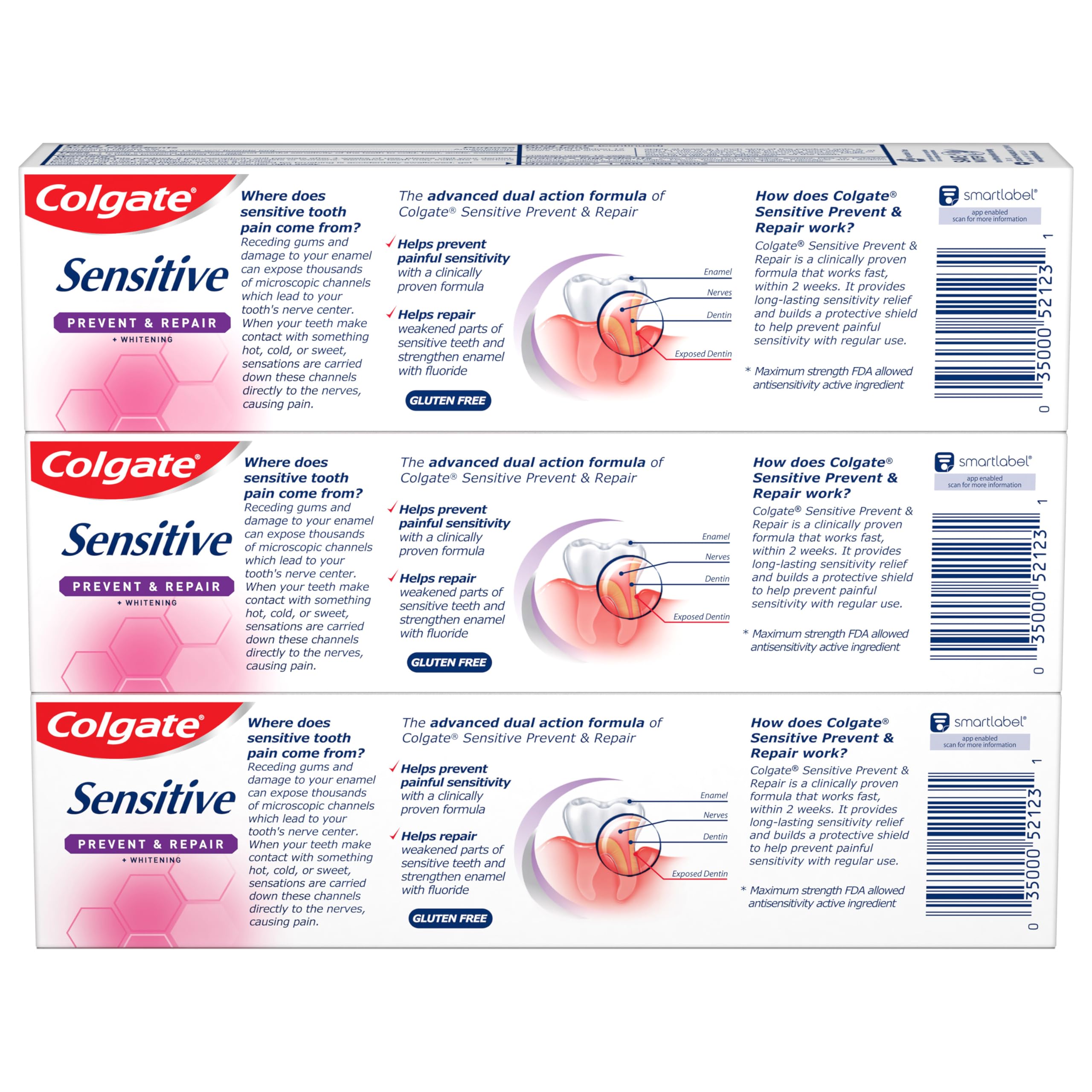 Mua Colgate Sensitive Toothpaste with Whitening, Prevent and Repair, 6 ...