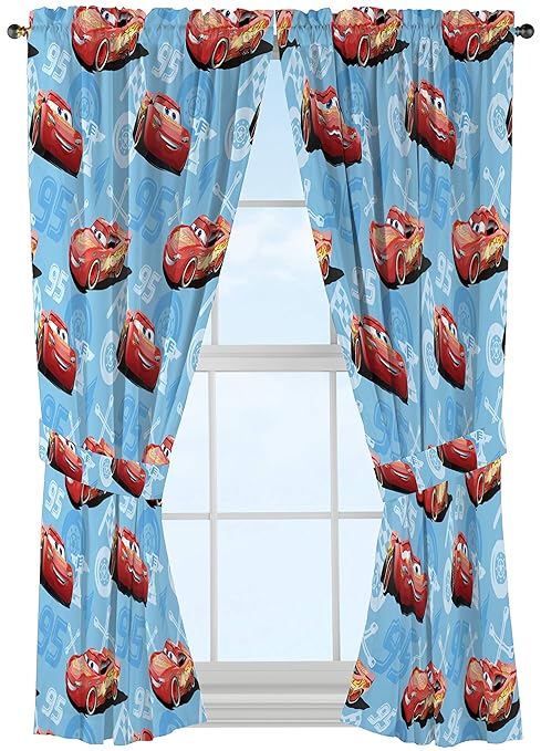 Jay Franco Disney/Pixar Cars 95 63" Inch Drapes 4 Piece Set - Beautiful ...
