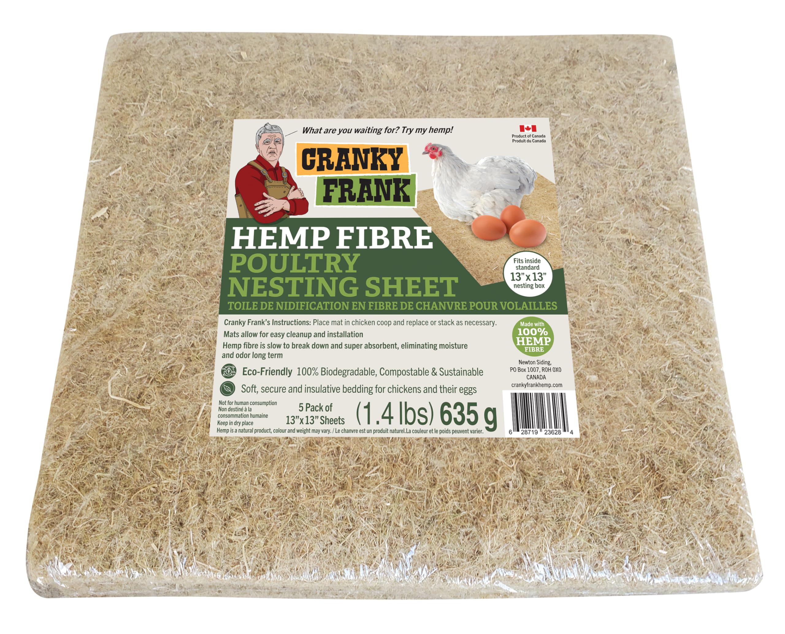 Cranky Frank Hemp Fiber Poultry Nesting Sheet, Pack of 5 for sale ...