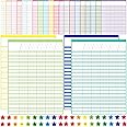 Amazon.com: Youngever 17 Inch x 22 Inch Multi-Color Laminated Dry Erase ...