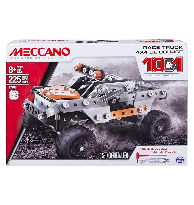 Buy Meccano - 10-in-1 Model - Race Truck Building Set Online at Low ...