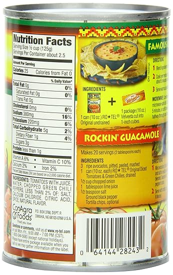 Rotel Nutrition Label | Besto Blog