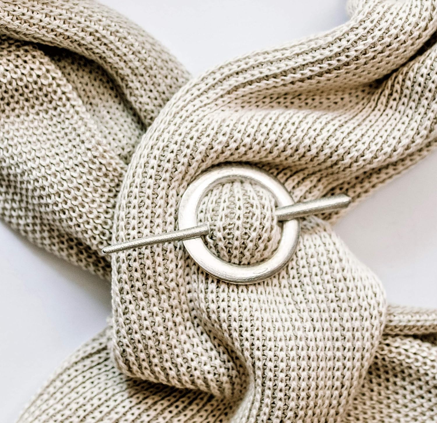 Amazon.com: Handmade Wool Scarf Ring and Stick - Metal Shawl Clip ...