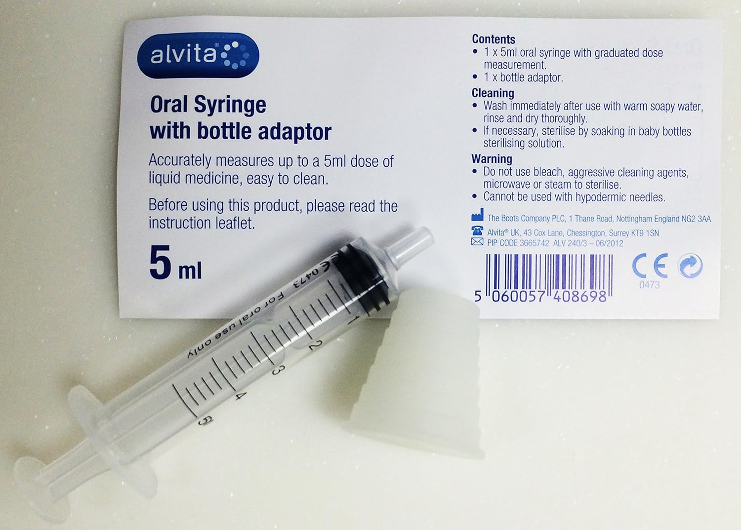Alvita 5ml Oral Syringe & Bottle Adapter: Amazon.co.uk: Health ...
