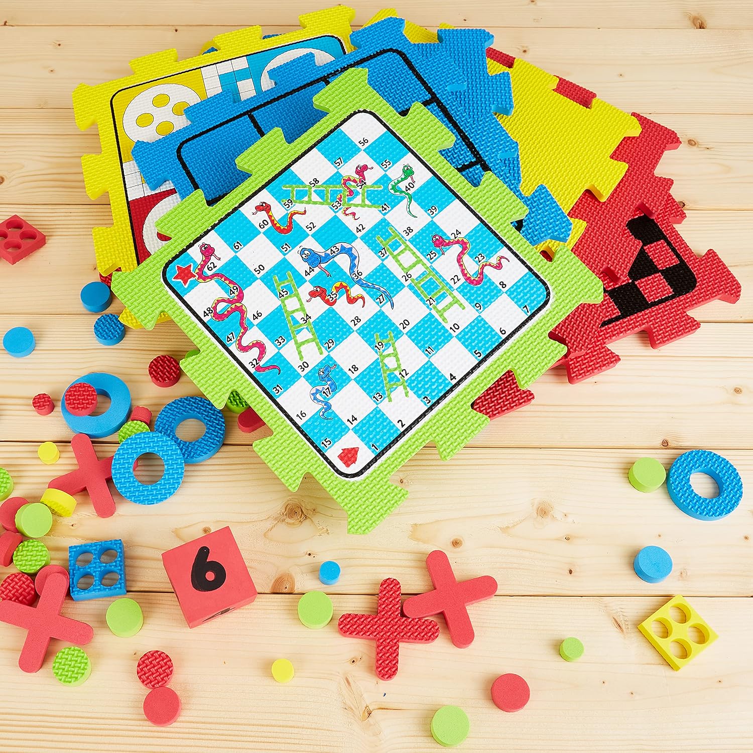 KreativeKraft Foam Mat Games, Family Board Games Outdoor Play Mat, 4 ...