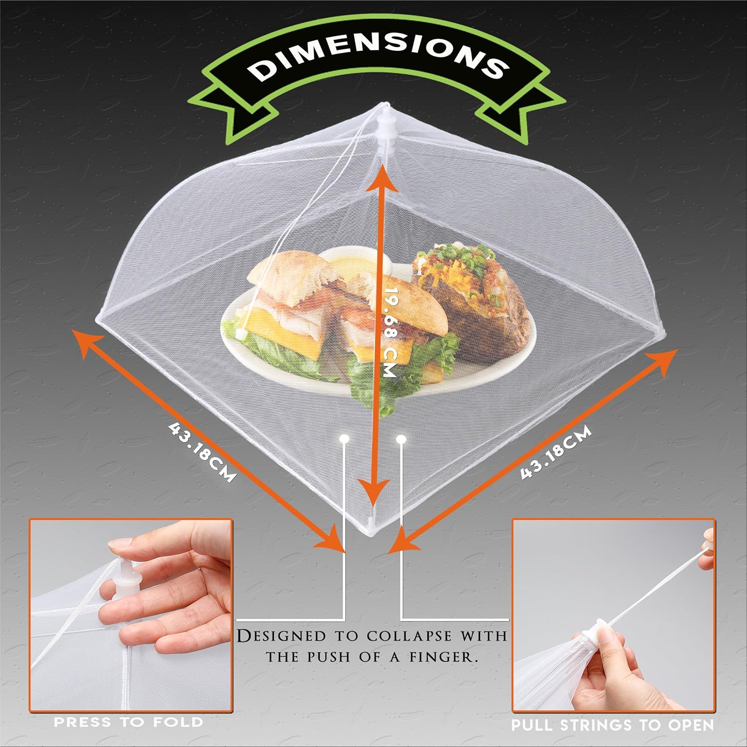 5 x Collapsible Food Covers Nets Mesh Insect Fly Protector Kitchen ...