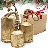 Amazon.com: Carfar Set of 3 Rustic Style Large Round Bells Handmade ...