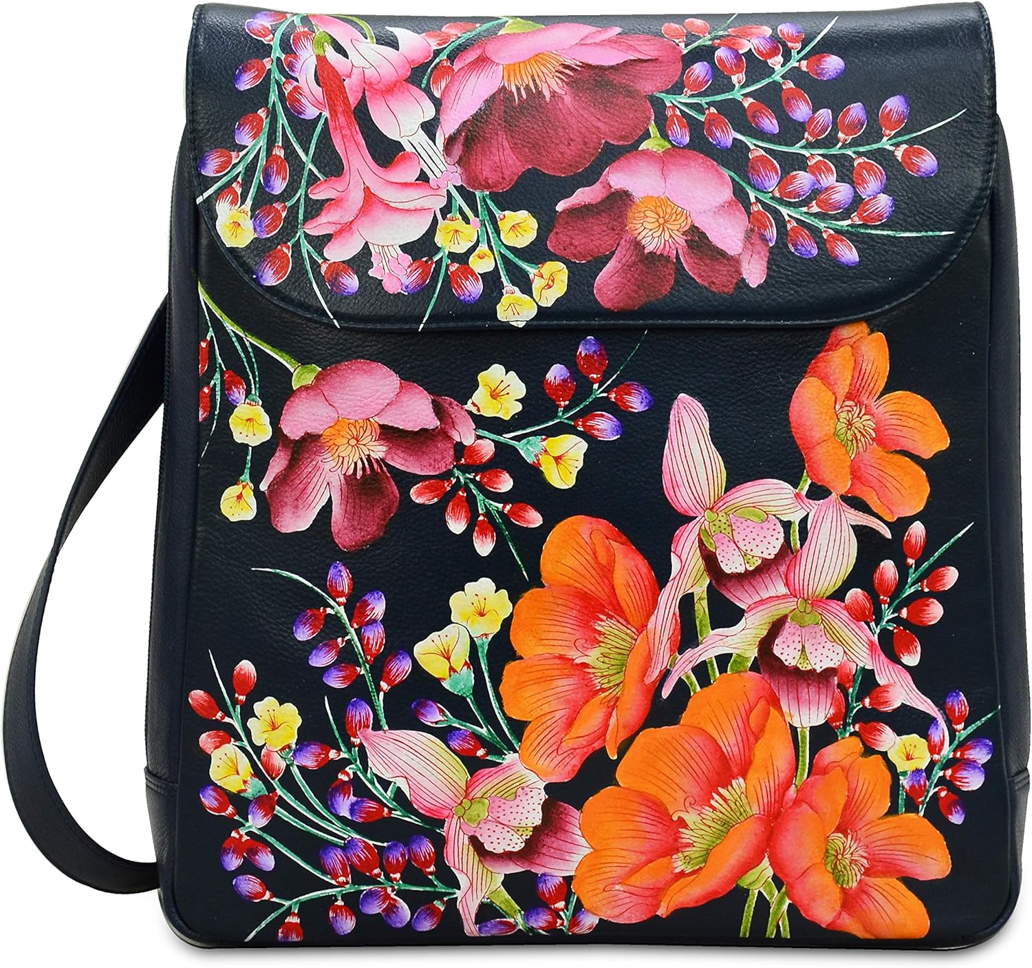 Anuschka Women’s Genuine Leather Large Convertible Flap Backpack |Hand ...