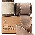 Amazon.com: Vitalizart Beige & Brown Linen Ribbon with Spool 1 1/2 Inch ...