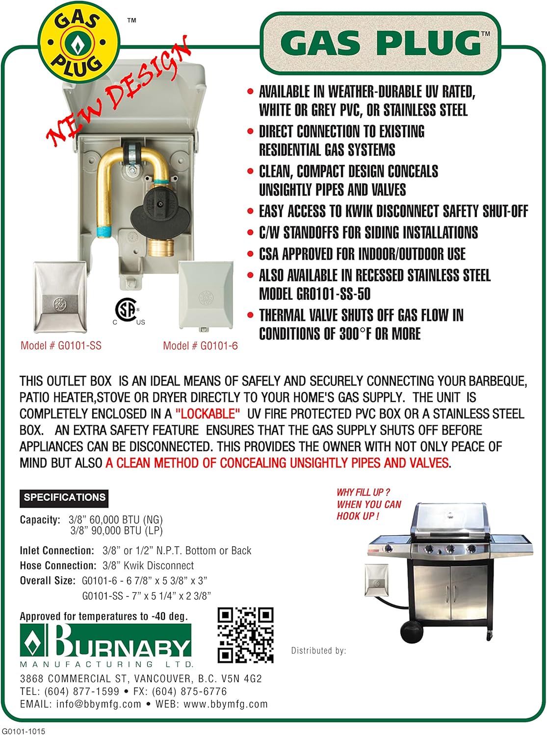 Review Burnaby Manufacturing Ltd G0101-SS-50 Stainless Steel Plug Gas ...