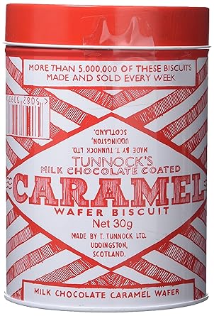 Tunnock's Milk Chocolate Caramel Wafer Biscuits in Drum Tin 296 g ...