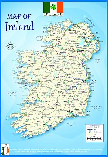Children's Ireland Map - Reversible Political/Physical Laminated Wall ...