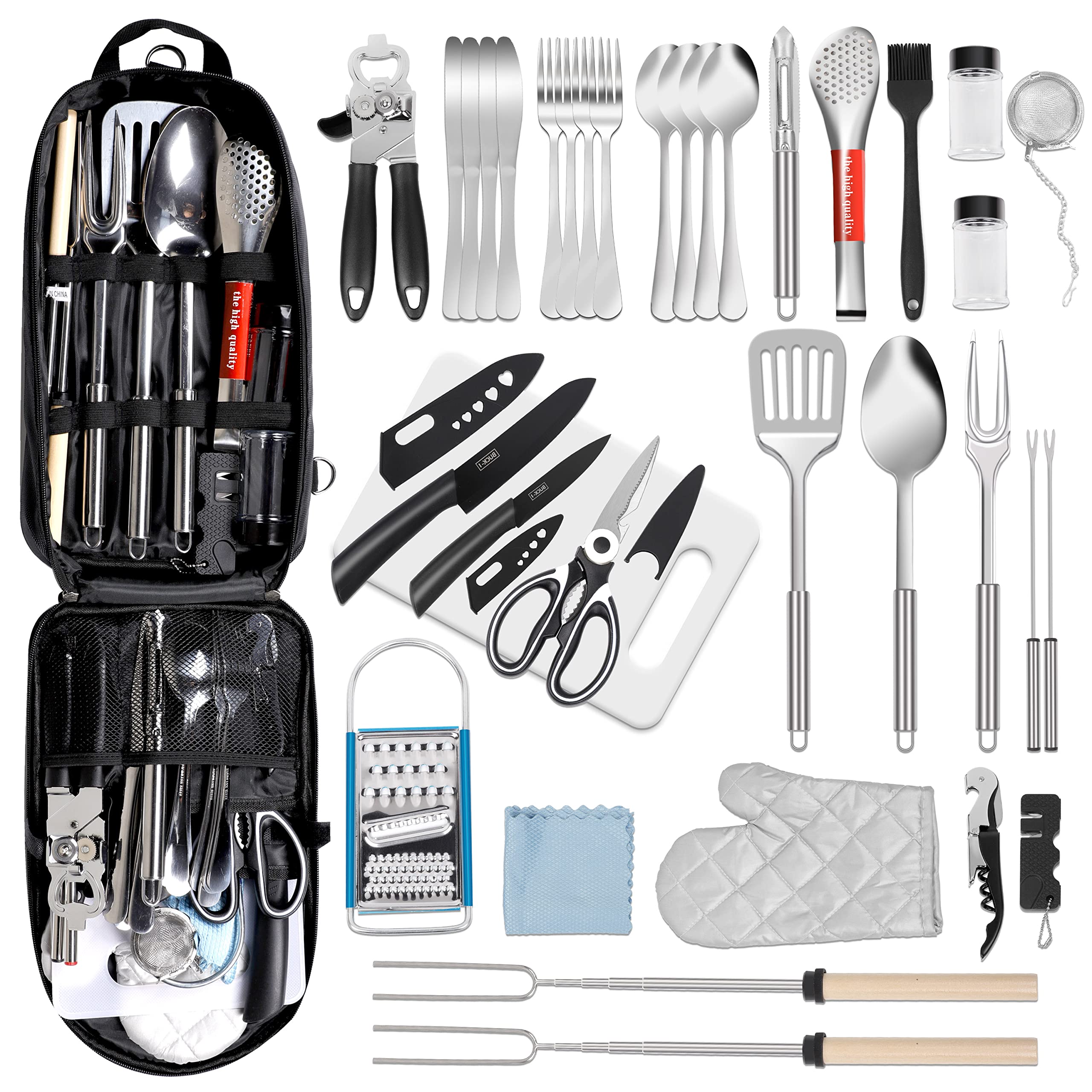 35 Pcs Camping Kitchen Utensil Set Outdoor Kitchen Gear, Outdoor ...