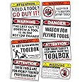Amazon.com - Toolbox Warning Funny Sticker Pack Set (8pcs) Vinyl Decal ...