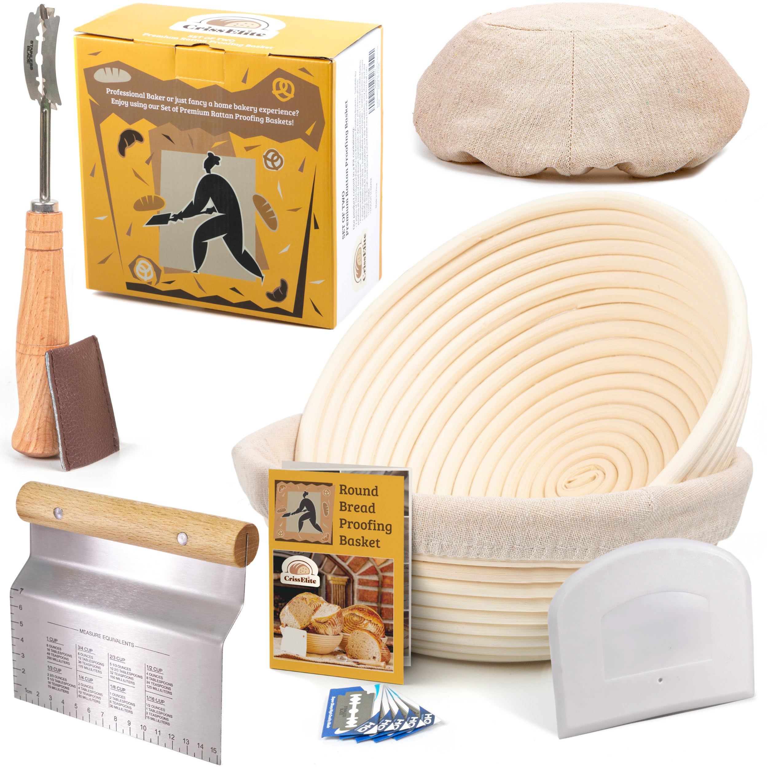 Sourdough Bread Baking Supplies Starter Kit, Banneton Bread Proofing ...