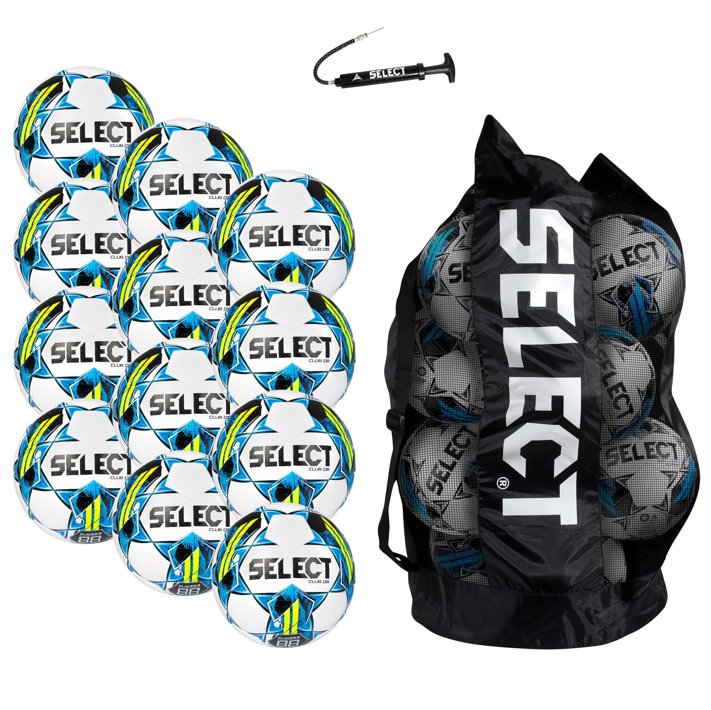 Select Club DB V22 Soccer Ball, 12-Ball Pack with Duffle Ball Bag and ...