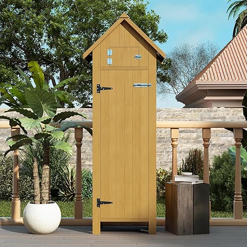 Patiowell 5x4 FT Outdoor Storage Shed, Resin Storage Shed with Floor ...