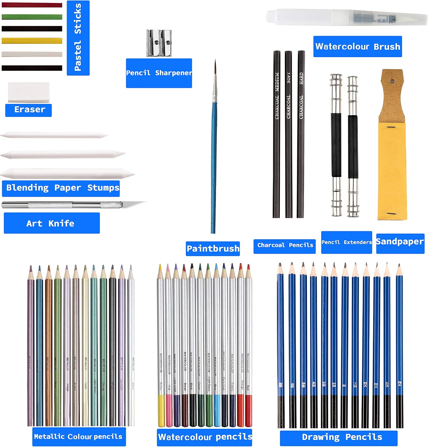 Drawing Pencils and Sketch Set Professional 57 Pieces Drawing and ...