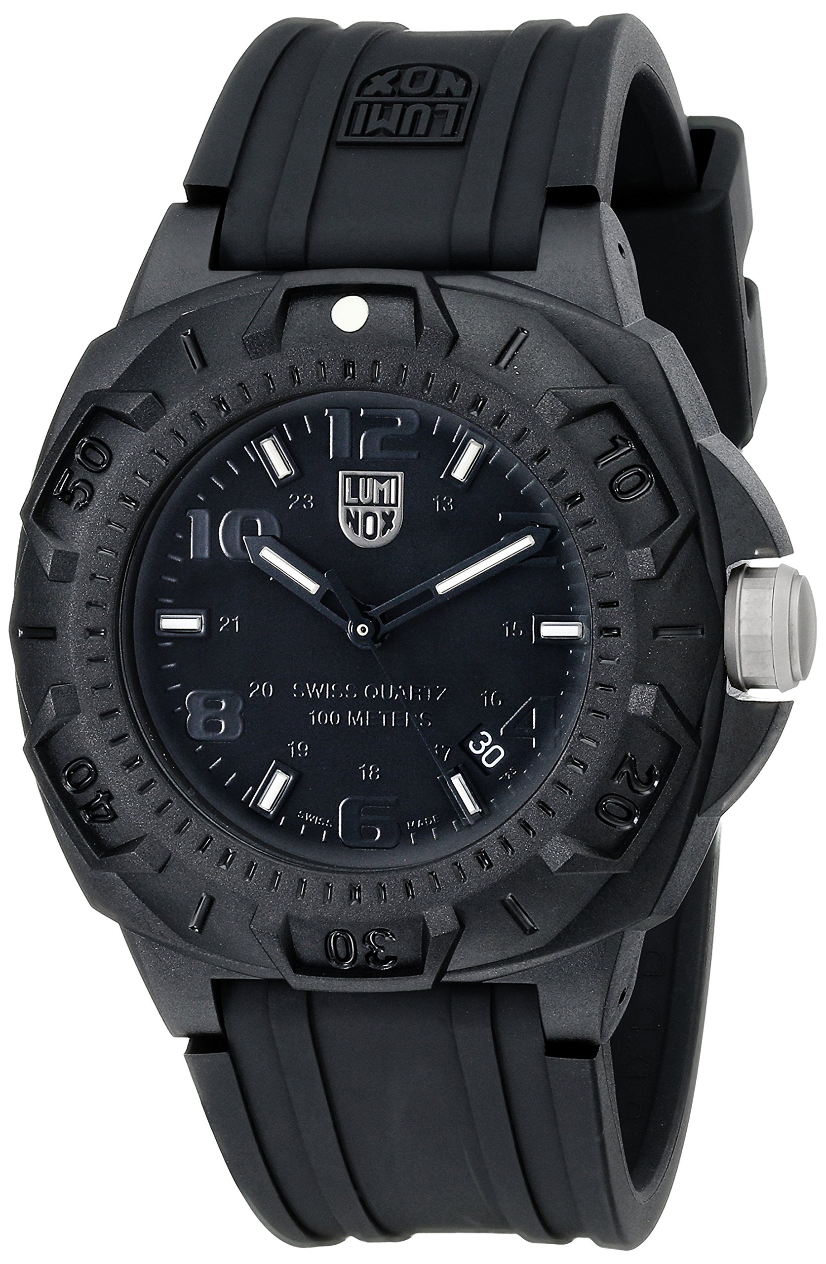 Luminox Men's 0201.BO Sentry 0200 Blackout With Rubber Band Watch on ...
