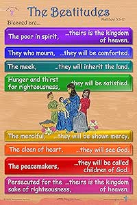 The Beatitudes - Classroom Poster 12" x 18" (Set of 4) : Home & Kitchen
